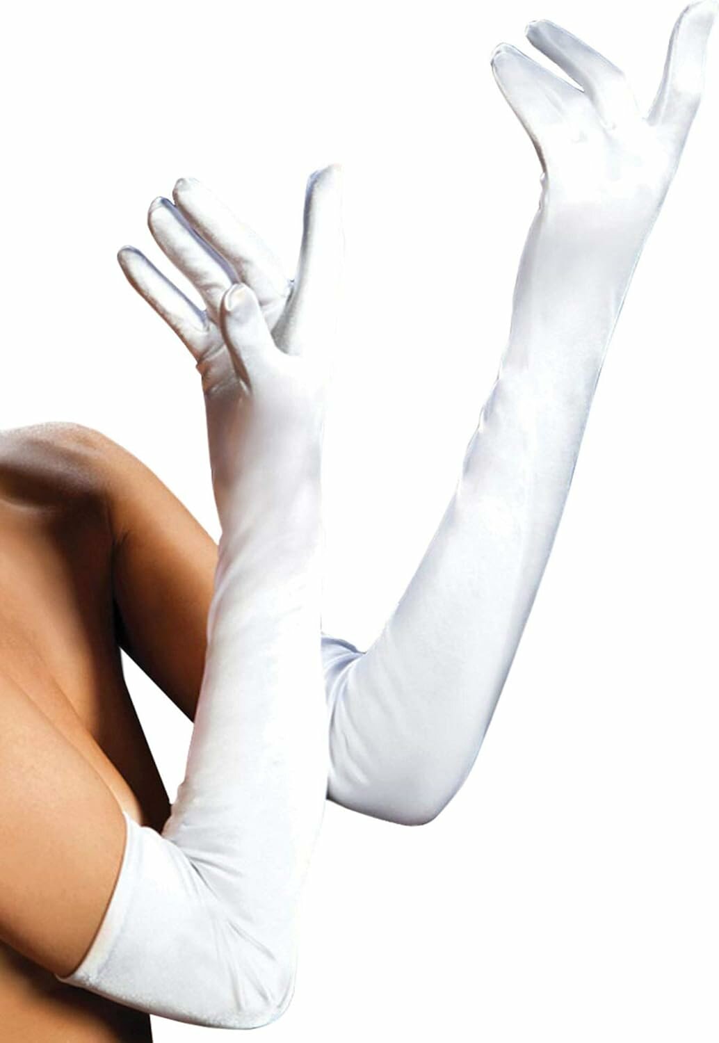 Перчатки Seven til Midnight из атласа длиной выше локтя, белый, OS