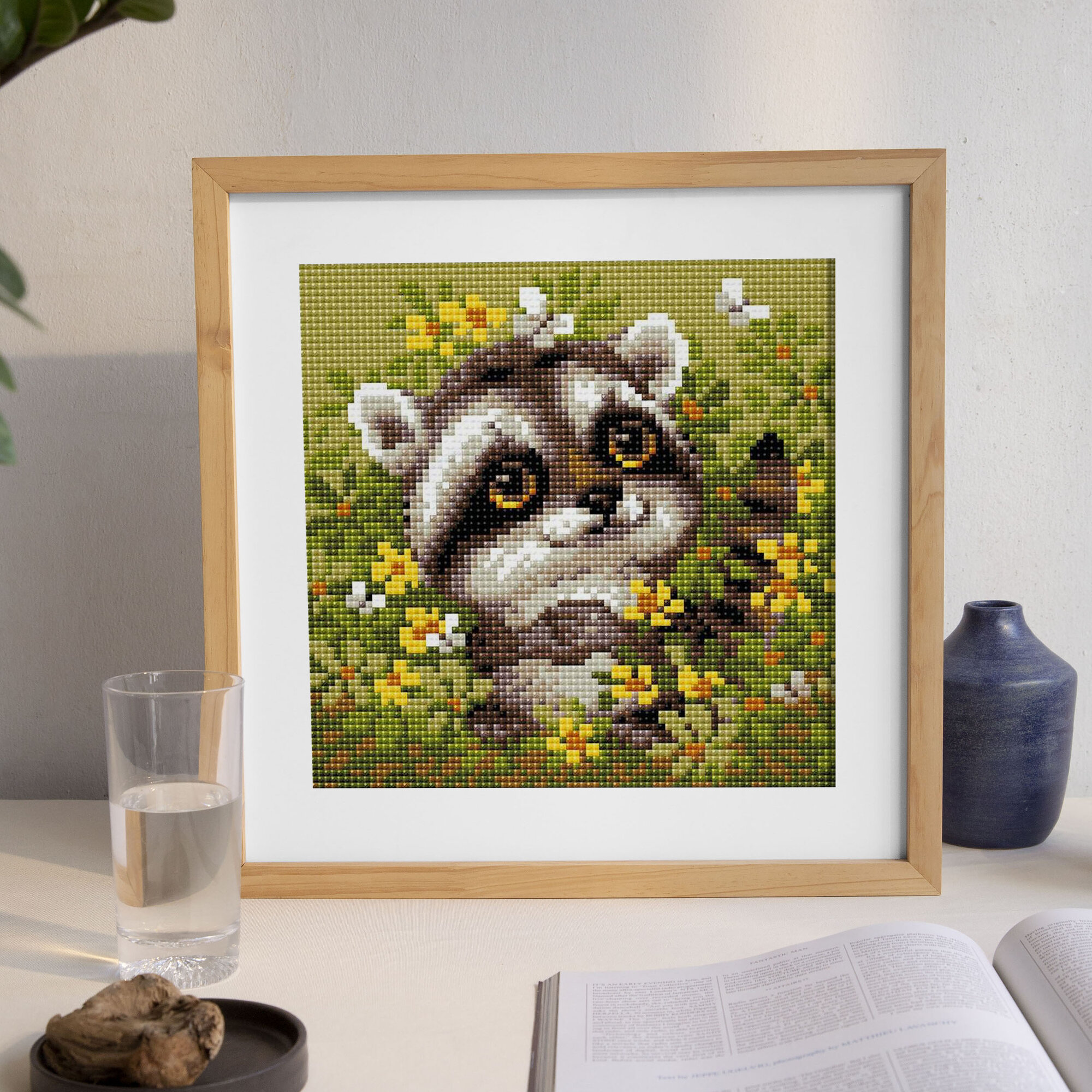 Алмазная Мозаика Риолис Енотик АМ0083, 20x20см, 13 цветов, холст с клеевой основой