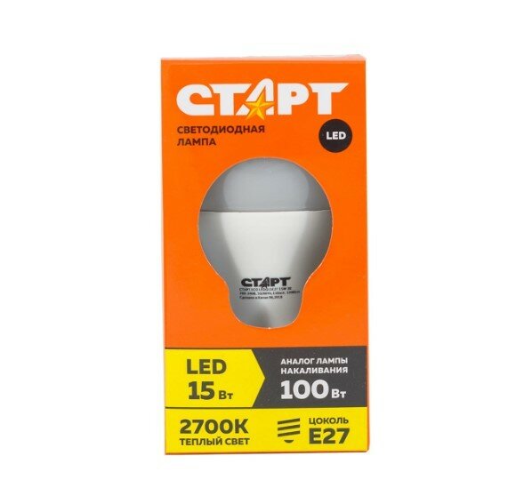 Набор из 3 штук Лампа светодиодная Старт ECO LEDGLSE27 15W 30