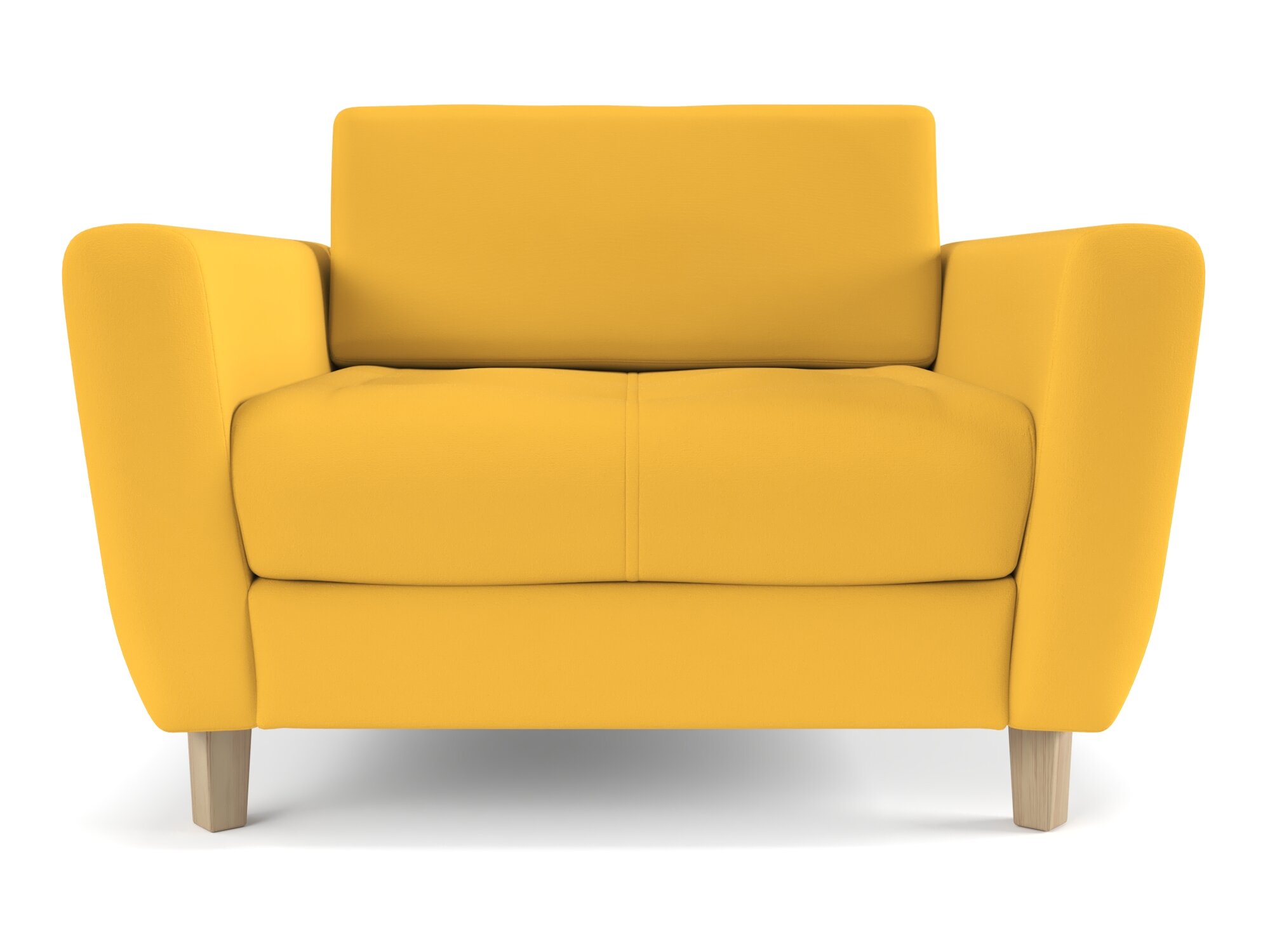 Мягкое кресло Soft Element Герберт Yellow, желтое, велюр, деревянные ножки, современный стиль скандинавский лофт, для дома, в гостиную, офисное, для салона красоты, для кафе и ресторанов