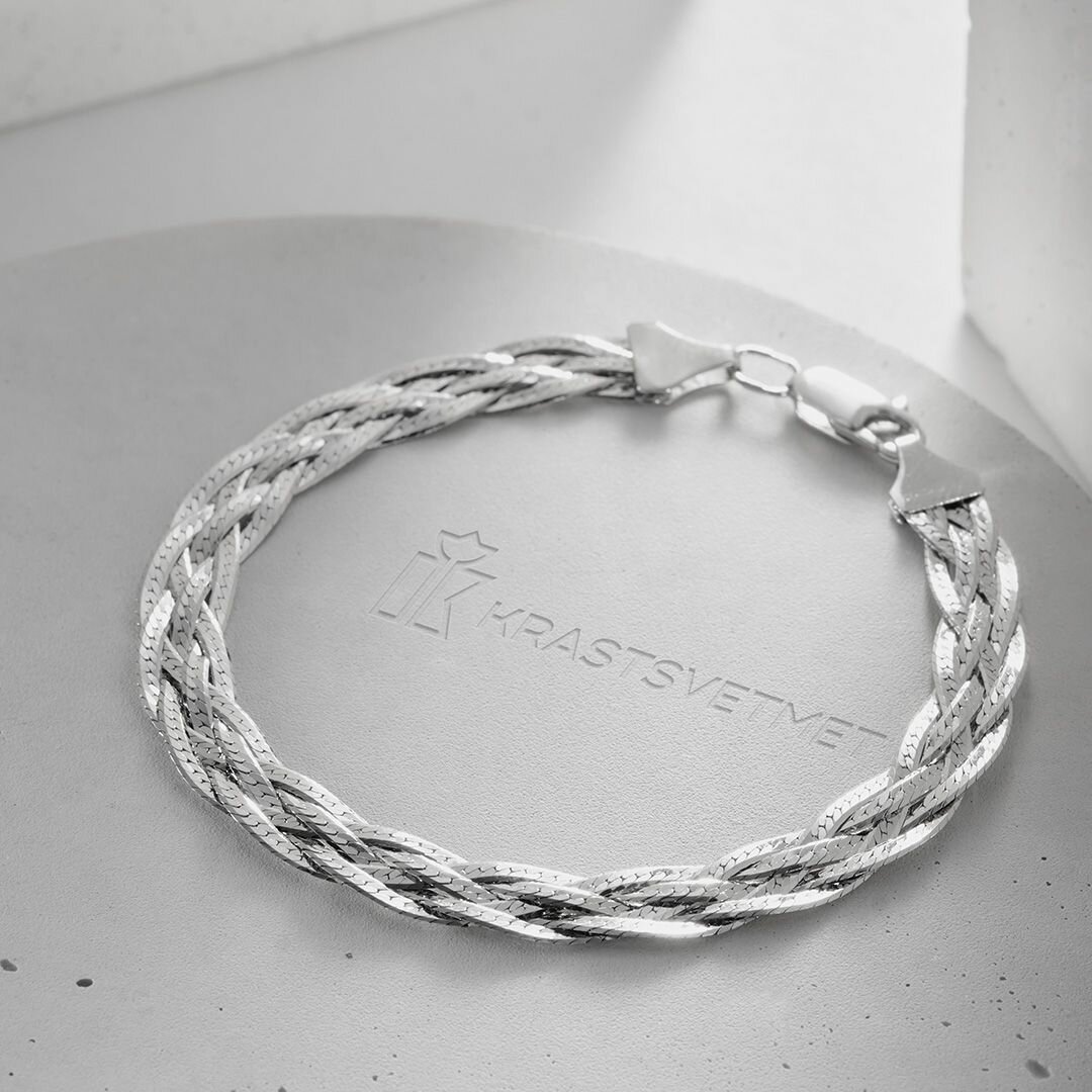 Браслет, серебро, 925 проба, родирование