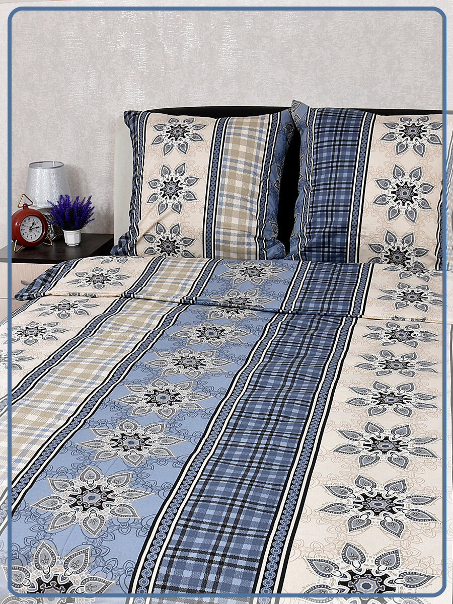 Постельное белье Шуйская бязь Снежинка серая 8899-1 2 спальное