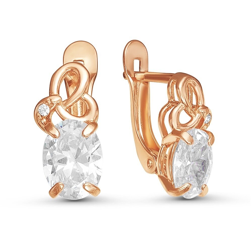 Серьги, фианит, искусственный камень