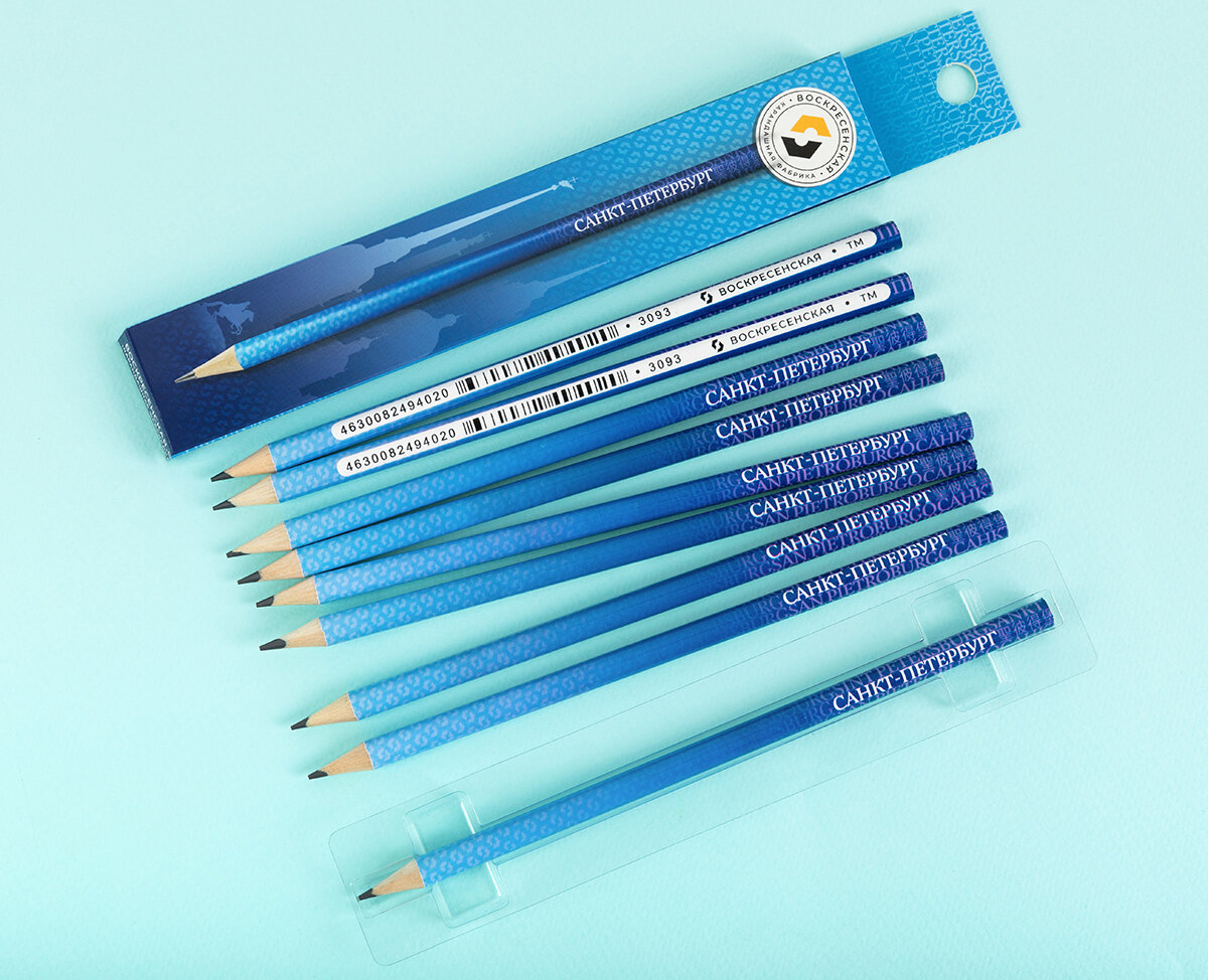 Карандаш 4 шт. графитный заточенный ВКФ "Мой любимый город" ТМ (HB) Санкт-Петербург