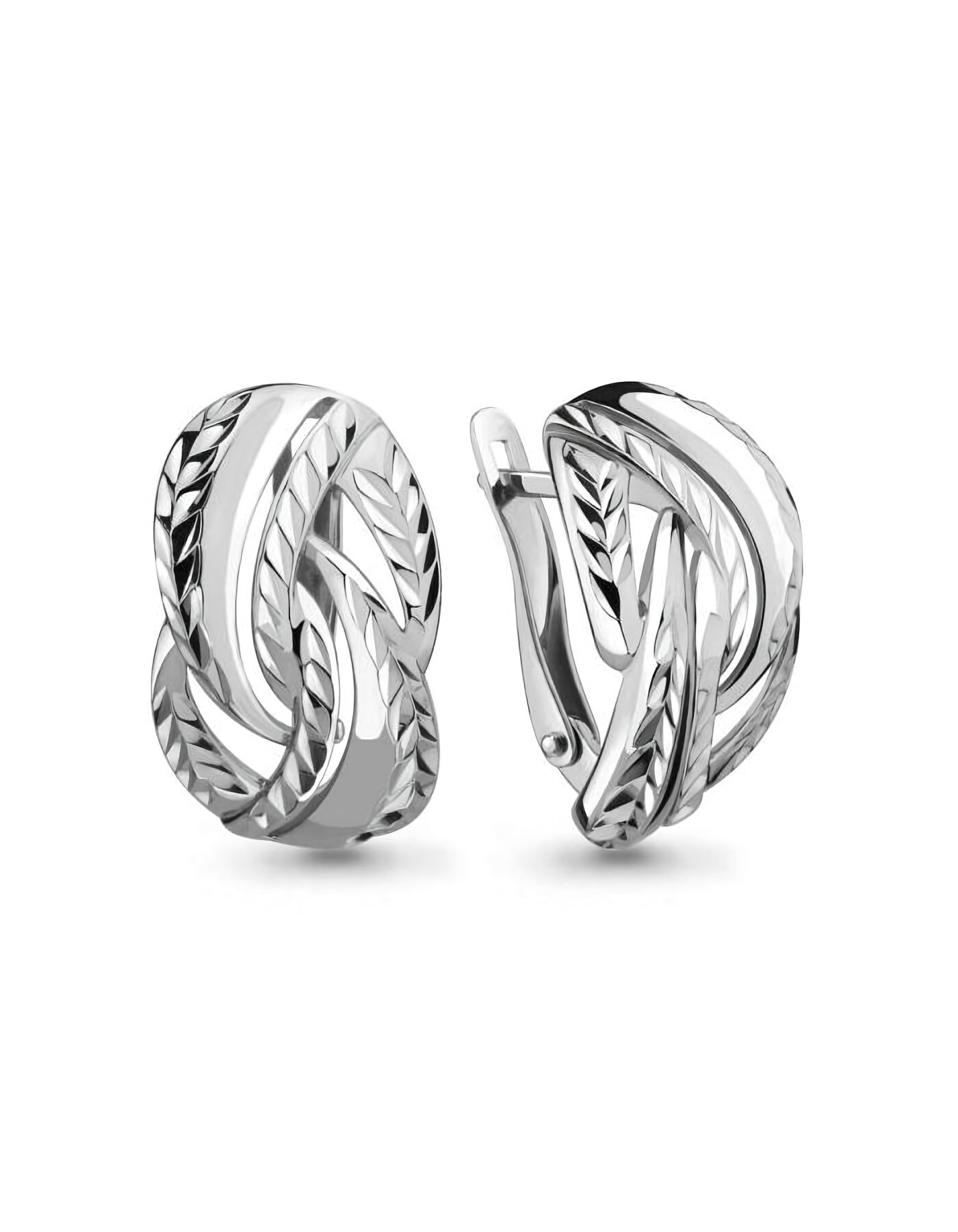 Серьги, серебро, 925 проба, родирование
