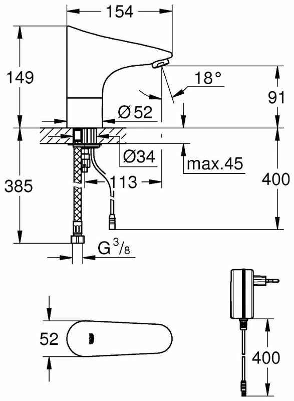 Смеситель для ванны и раковины Grohe Europlus 36016001, латунь, хром — фото 1