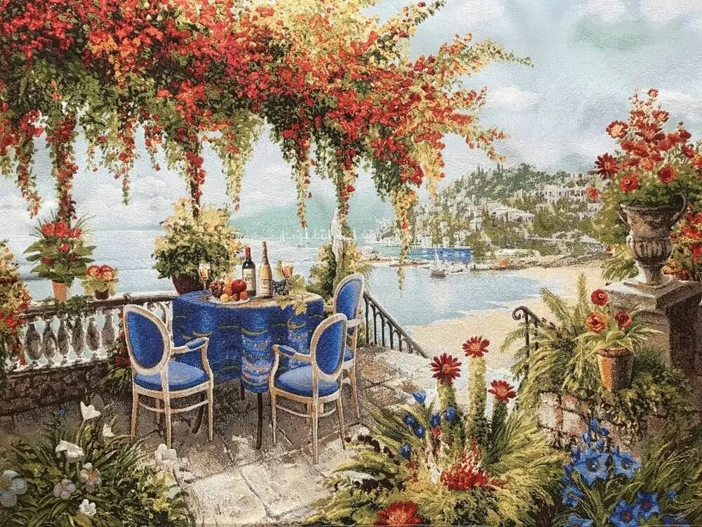 Панно гобеленовое на стену "Ривьера. Рандеву", 105х68 см / Гобелен