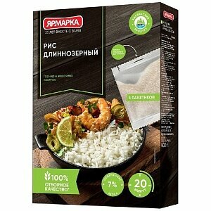 Рис ярмарка "Отборная" длиннозерный (5штг) 400г