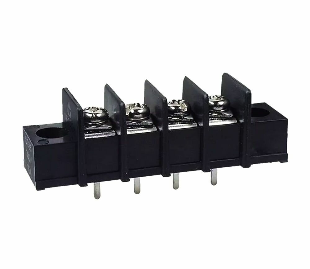 1шт. Клеммник барьерный 7.62мм, 4конт, 10а, 300в, крепежный фланец, DG25C-A-04P-13(GSA25CW - 7.62 - 04P)