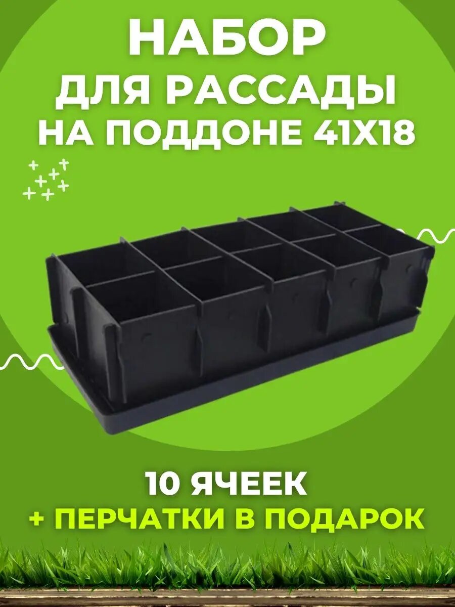 Ящик для рассады с поддоном Универсал 10 с перегородками
