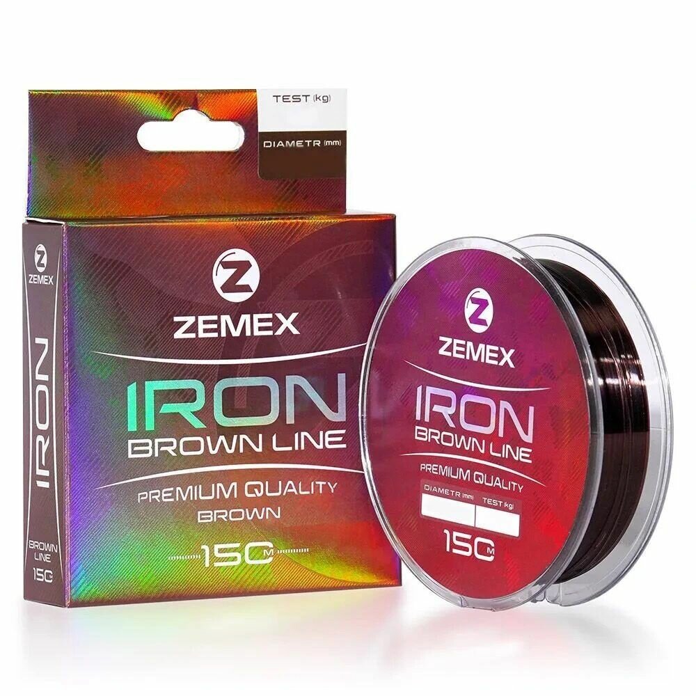 Монофильная леска ZEMEX IRON 150 m, d 0.286 mm, 7.5 kg, brown