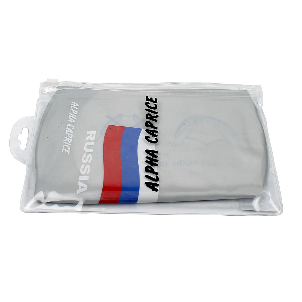 Шапочка для плавания силикон CF-2 c флагом России. серая