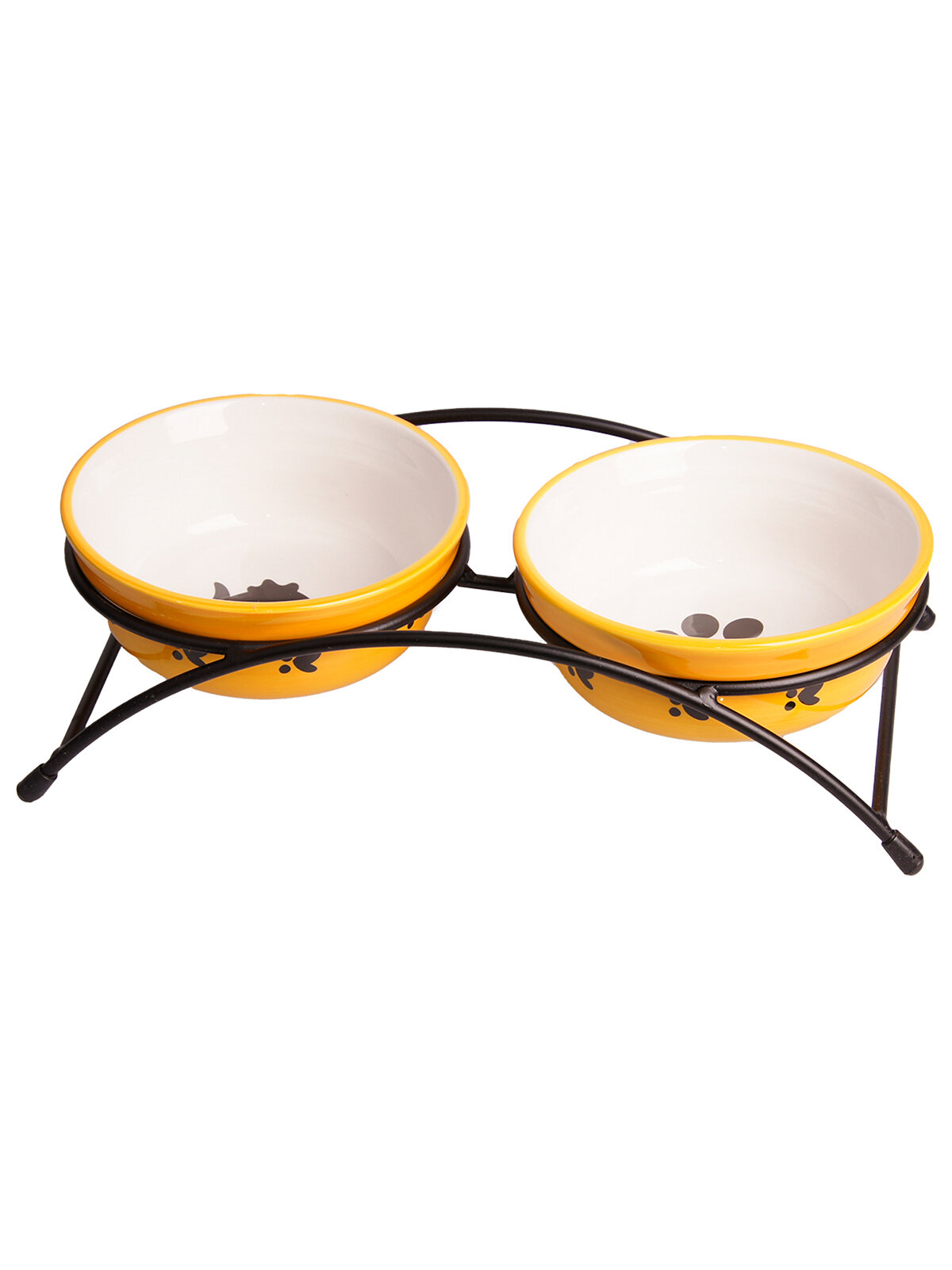 Mr.Kranch двойная миски на подставке для собак и кошек 2*290 мл, Оранжевая