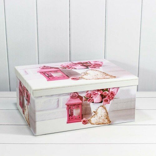 Подарочная коробка Роза, сердце и подсвечник 31*23*13.5см