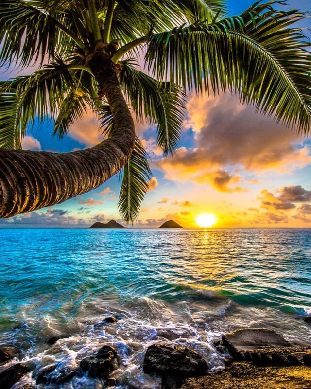 Алмазная мозаика на подрамнике / Картина стразами "Рассвет у моря" 40х50 , сложность 5, цветов 23, Komas