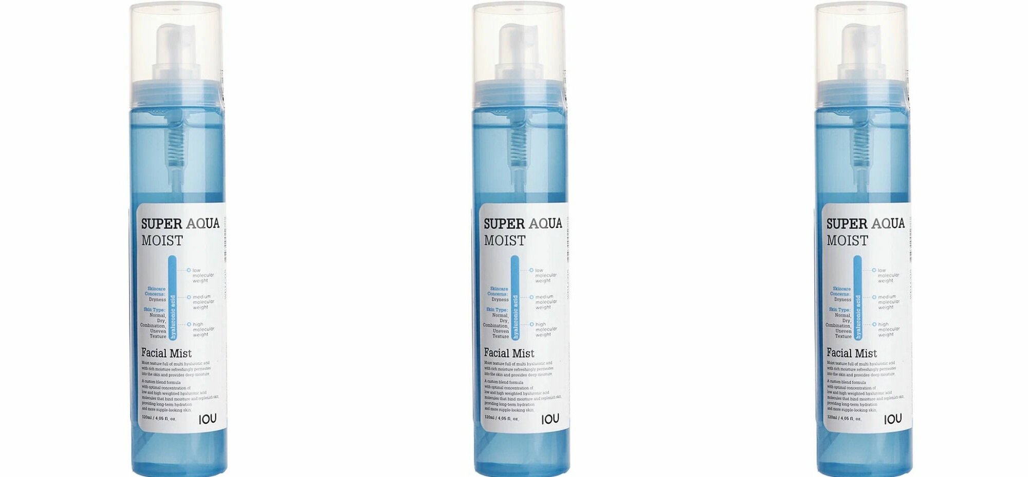 WELCOS Спрей для лица увлажняющий с гиалуроновой кислотой, 120 мл, 3 шт