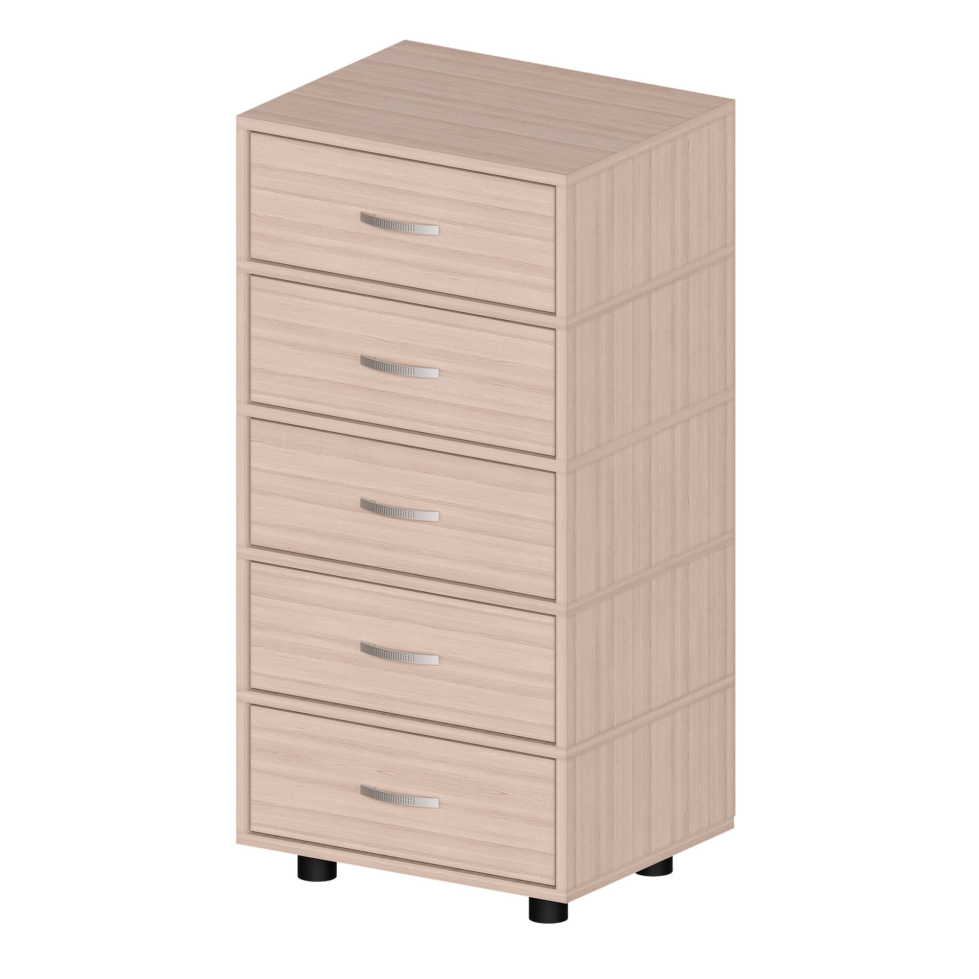 Комод СитиМебель-7 Ширина 40 см, Глубина 50 см, Высота 103 см, цвет: Ясень шимо светлый