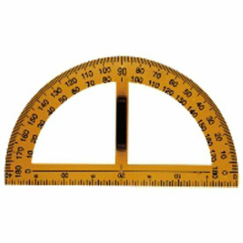 Транспортир 180гр. с ручкой, пластиковый, для классной доски