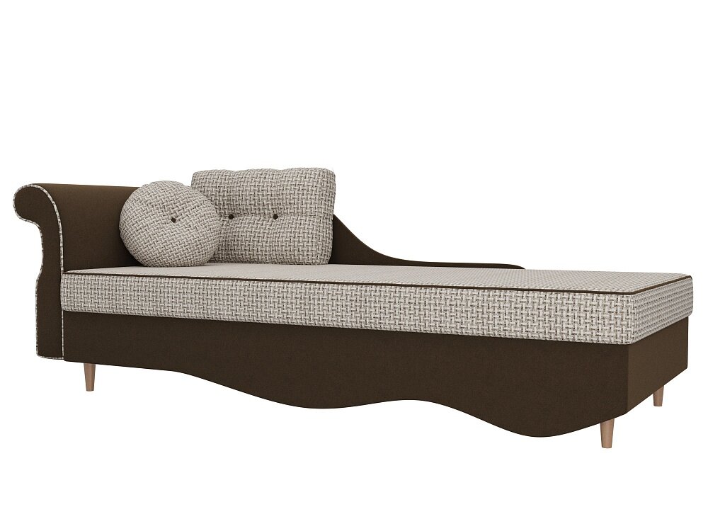 Прямой диван тахта Лорд Бежевый Рогожка, 225х85х84 см, с ящиком для белья