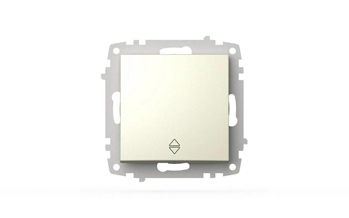 Выключатель без рамки Кремовый 1 клавишный проходной EL-BI ZENA,609-010300-209