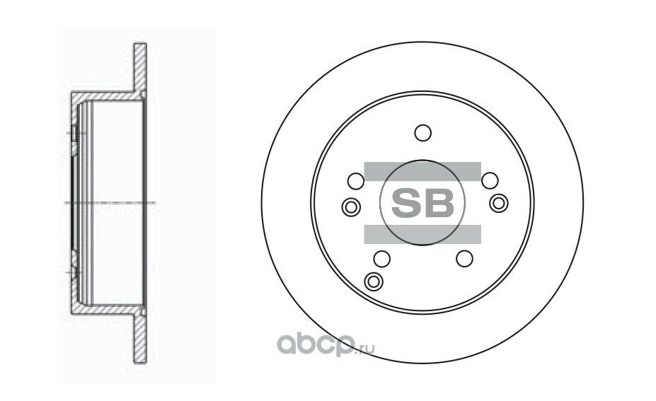 Диск тормозной задний hyundai tucson/sonata/elantra sangsin brake sd1006