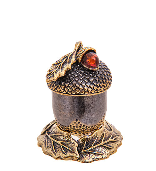 Наперсток Желудь (латунь, янтарь) AM-3545 113-7012122