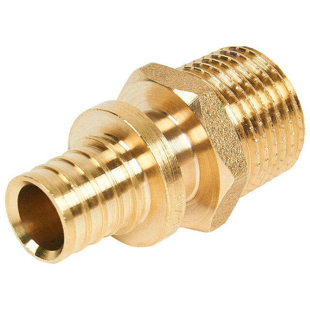 Ростерм аксиальный латунный соединитель 16x1/2 НР для трубопроводных систем отопления