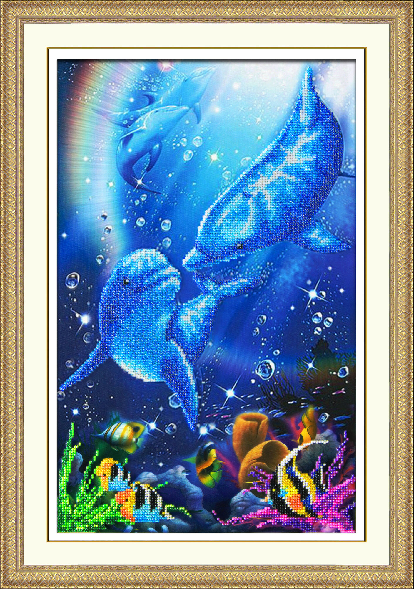 Набор для вышивания бисером "паутинка" Б-1422 Дельфины