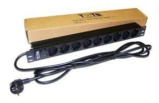 Блок распределения питания Lanmaster TWT-PDU19-16A9P-3.0 гор. размещ. 9xSchuko базовые 16A Schuko 3м