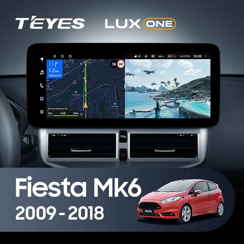 Штатная магнитола Teyes LUX ONE 360 6/128 Ford Fiesta Mk 6 (2009-2018) Тип-А