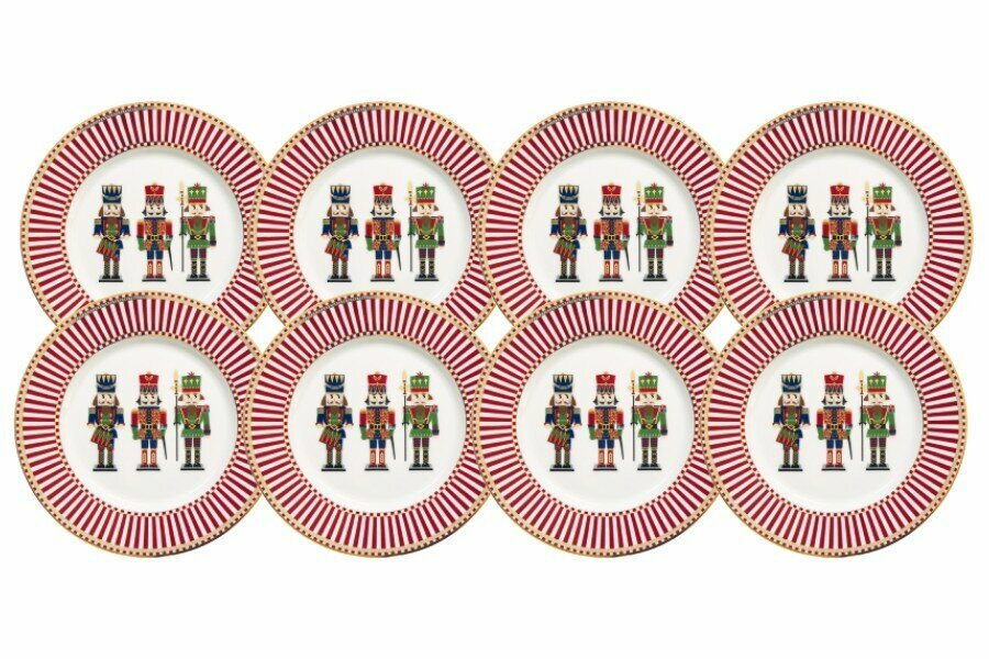 Набор 8 десертных тарелок Щелкунчик 19 см (Easy Life, Китай)