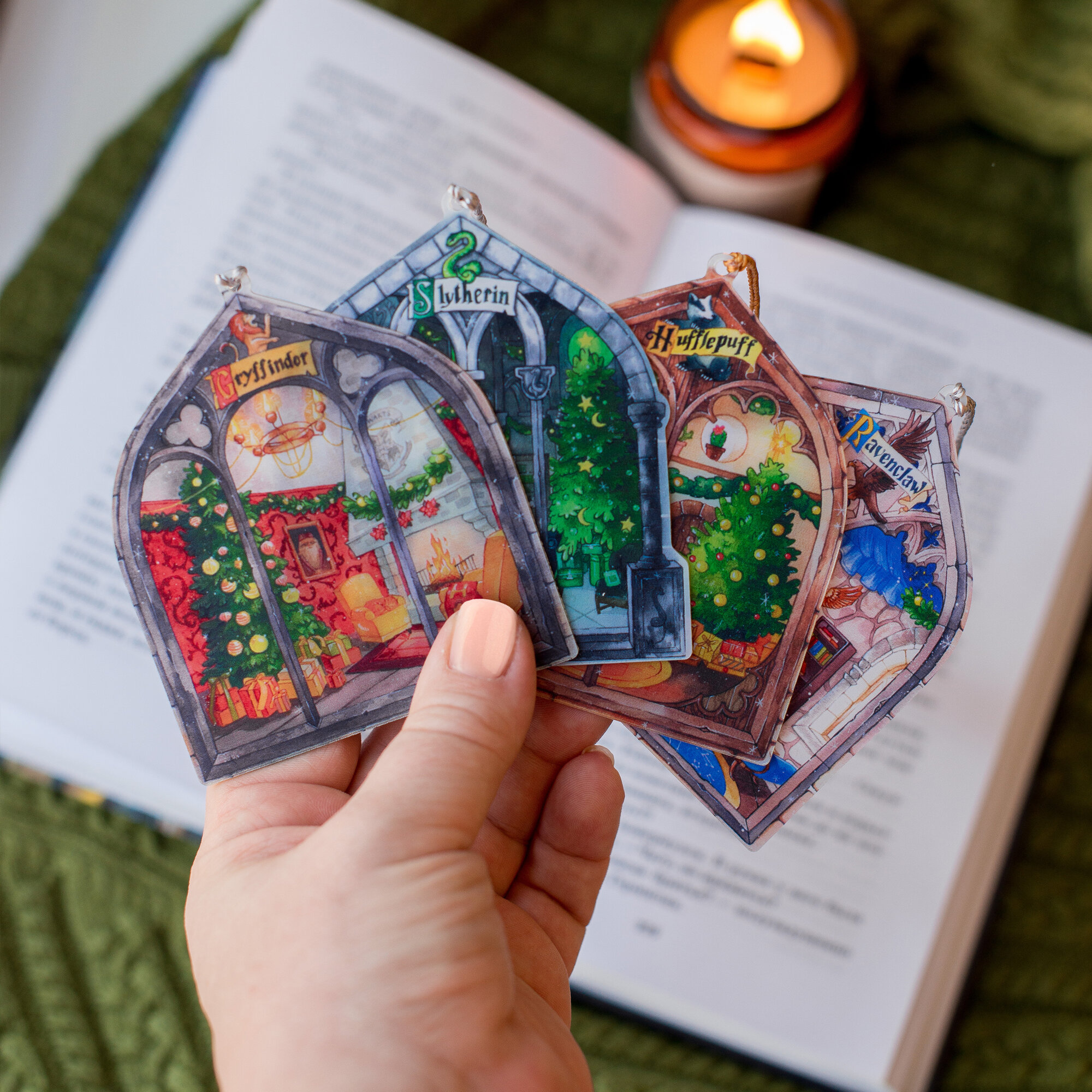 Набор 4 шт закладок для книги "Гарри Поттер" Гостиная Хогвартса