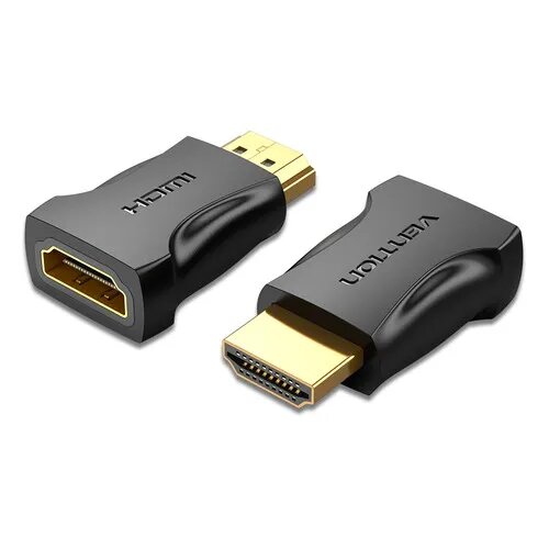 Переходник аудио-видео VENTION AIMB0, HDMI (m) - HDMI (f), ver 2.0, медный, GOLD, черный