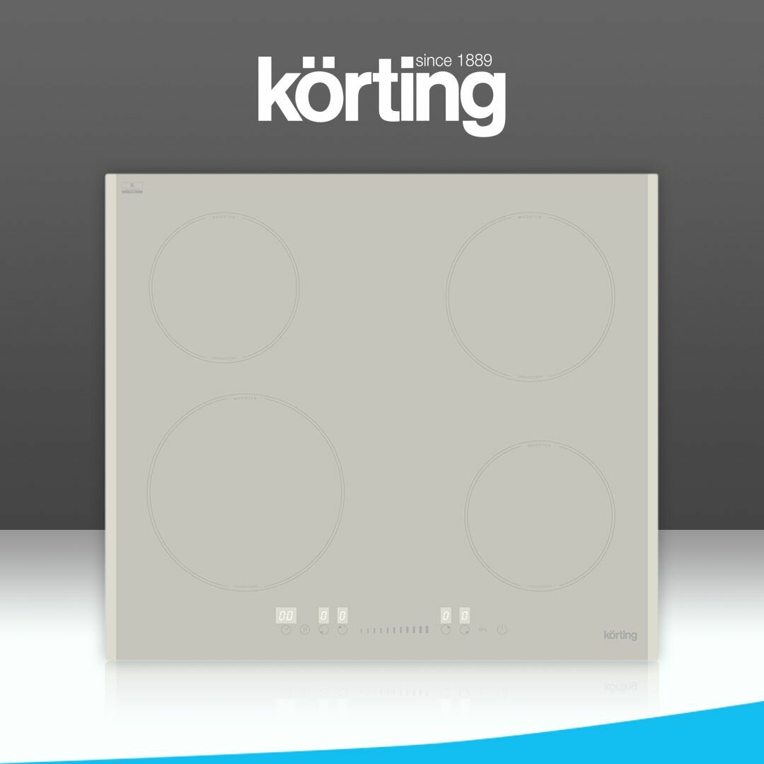 Индукционная варочная панель Korting HI 64560 BCH ширина 60 см, 4 конфорки, сенсорный слайдер, шампань