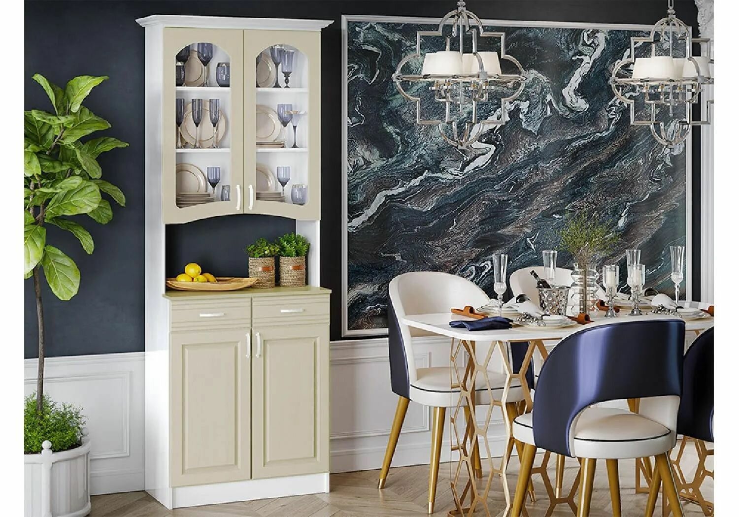 Буфет 2-хстворчатый Констанция Фисташка