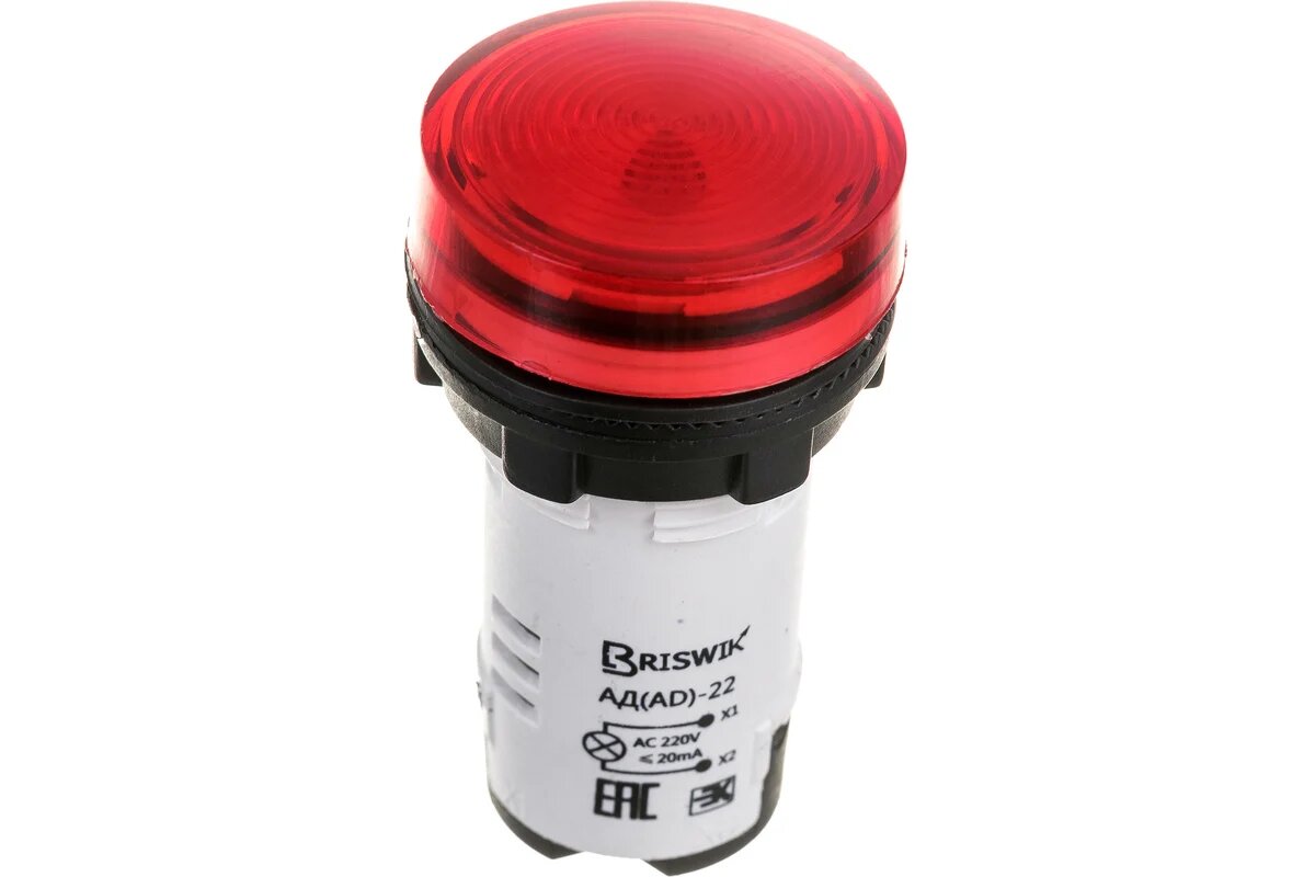 Briswik индикатор светодиодный АД-22 красный 220В AC/DC IP65 22AC/DC220V4. BR
