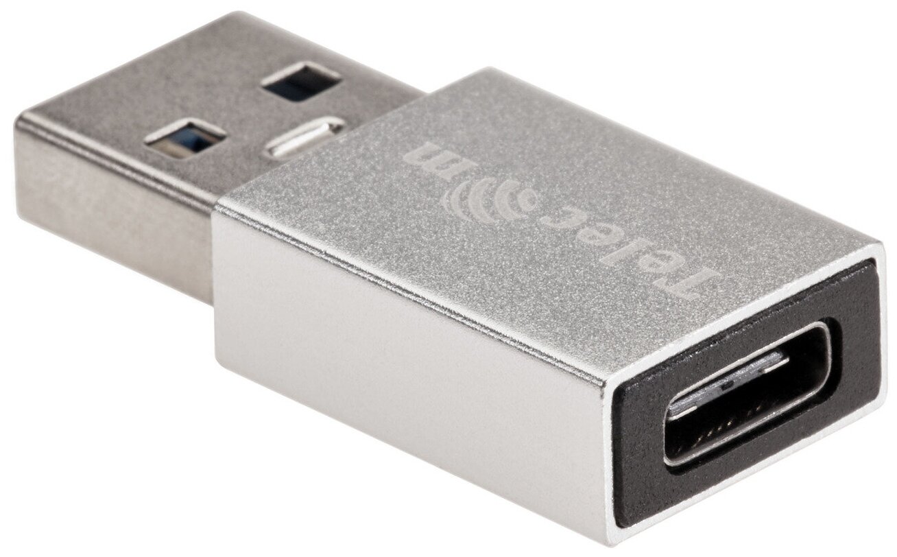 Переходник USB 3.1 (Type C) -> USB 3.0 (Type A), металлический корпус, серебристый (TA432M)