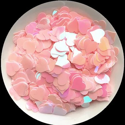 Блестки сердечки розовые, AB Light Pink, 10г