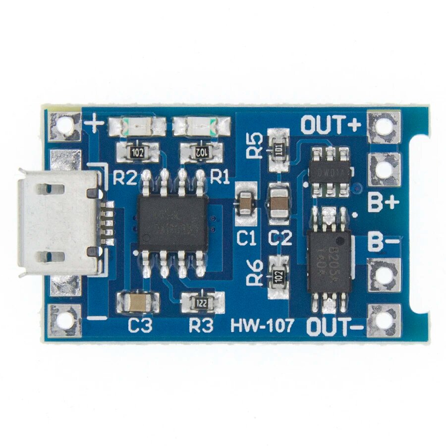 TENSTAR ROBOT модуль зарядного устройства 18650 TP4056 5шт 5PCS-18650 MICRO