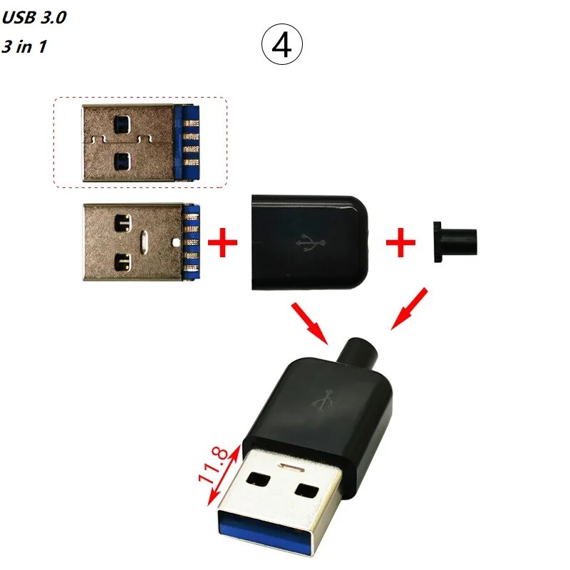 Комплект DIY разъемов USB Type-C 10 шт
