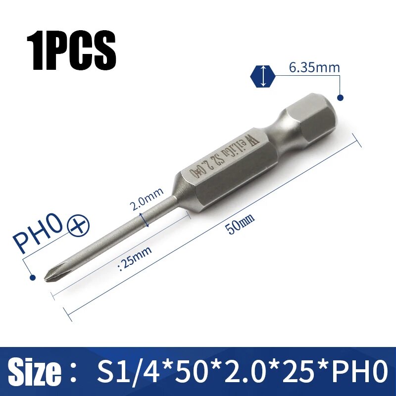Магнитная бита PH0 50mmx2.0mm 1PCS