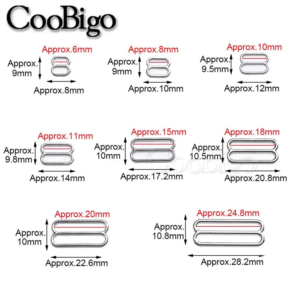 CooBigo Регулятор бретелей 10mm Silver Slider