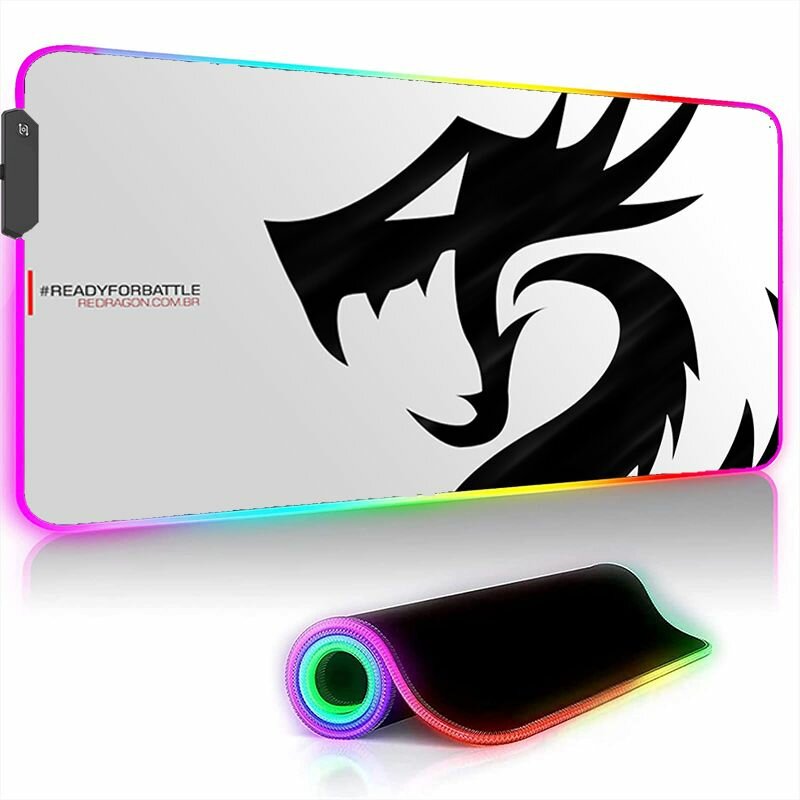 Игровой коврик Redragon "Cyber", для мыши и клавиатуры, подсветка, прошитые края