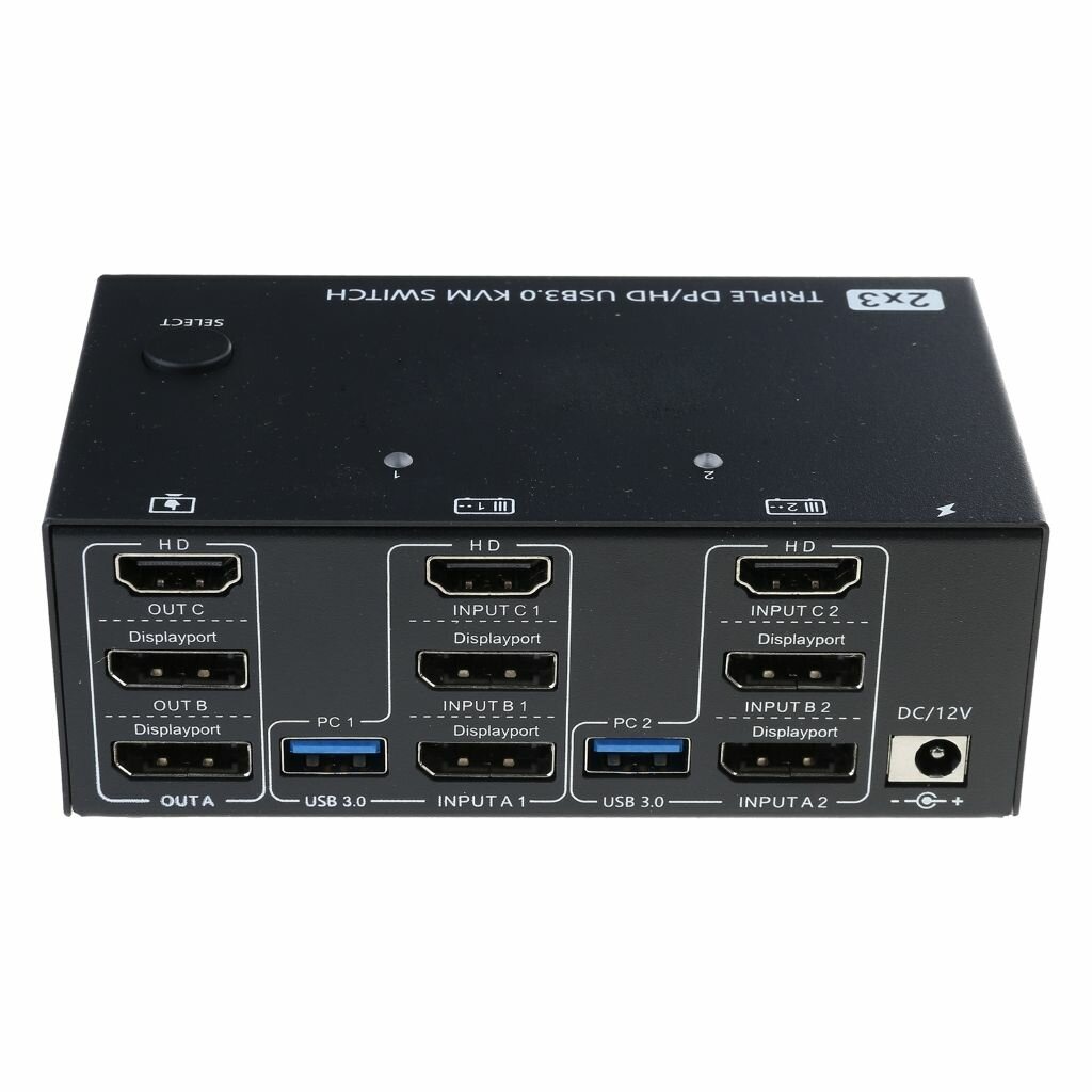 (1 комплект) HDMI KVM-переключатель, два входа-три выхода, 203DH