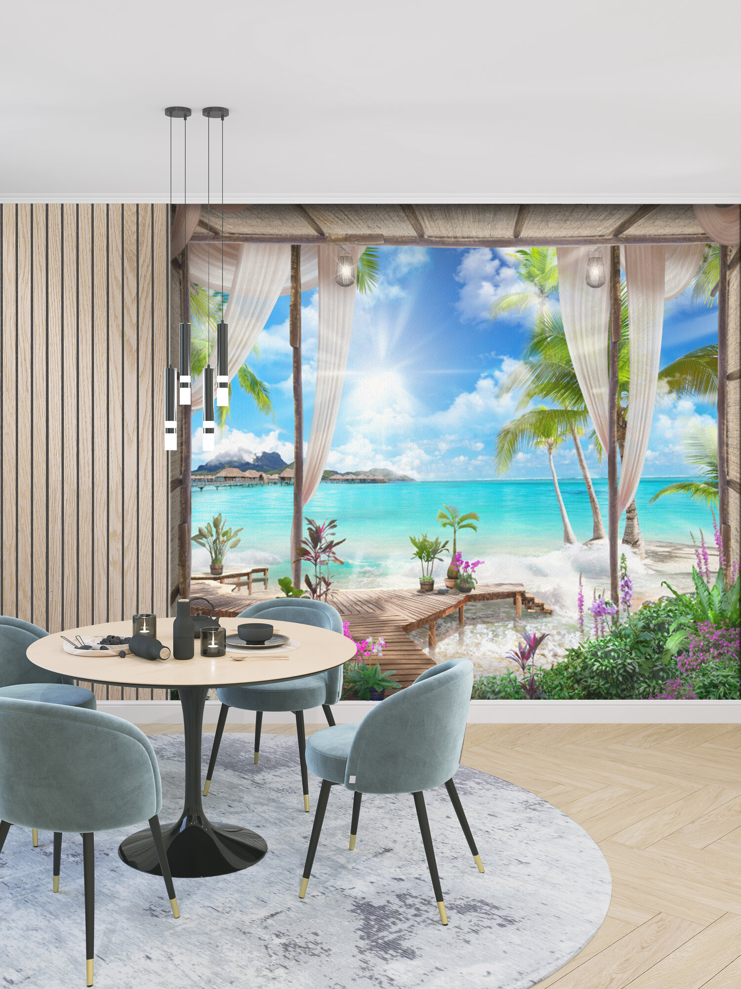 Фотообои фреска 300 х 270 см "Море" / Обои на стену, в гостиную, спальню, для кухни