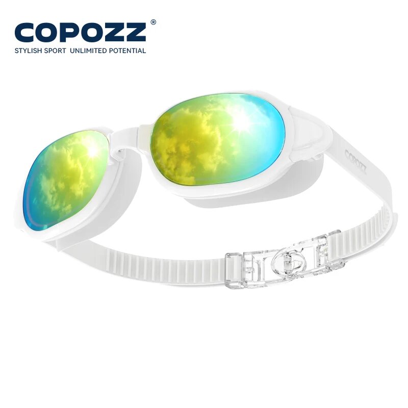 COPOZZ очки для плавания с диоптриями Mirror White