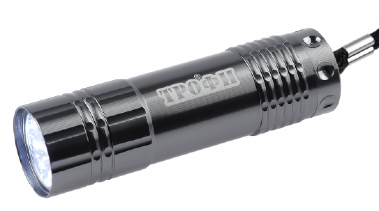 Фонарь ручной Трофи TM9-box12 на батарейках 3хААА, IP20, Б0004986 / светодиодный