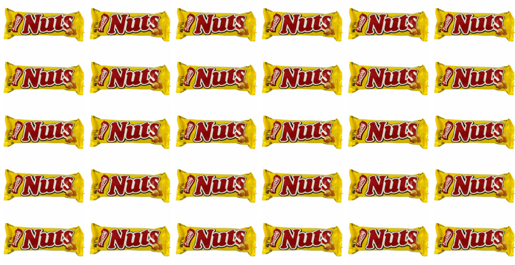 Nuts Шоколадный батончик Nuts, с лесным орехом 50 г, 30 шт