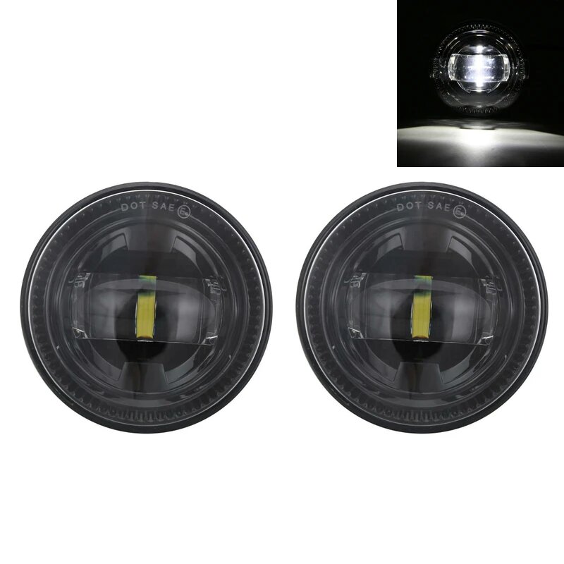 Круглые светодиодные противотуманные фары 30 Вт для Ford Ford Ranger 2008 2009 2010 2011 Ford Expedition Светодиодные противотуманные фары 2400 люмен, прямая пара, новая 2PCS Black B