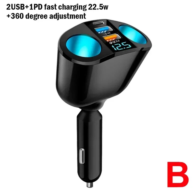 Разветвитель для автомобильного прикуривателя, 12-24 В B